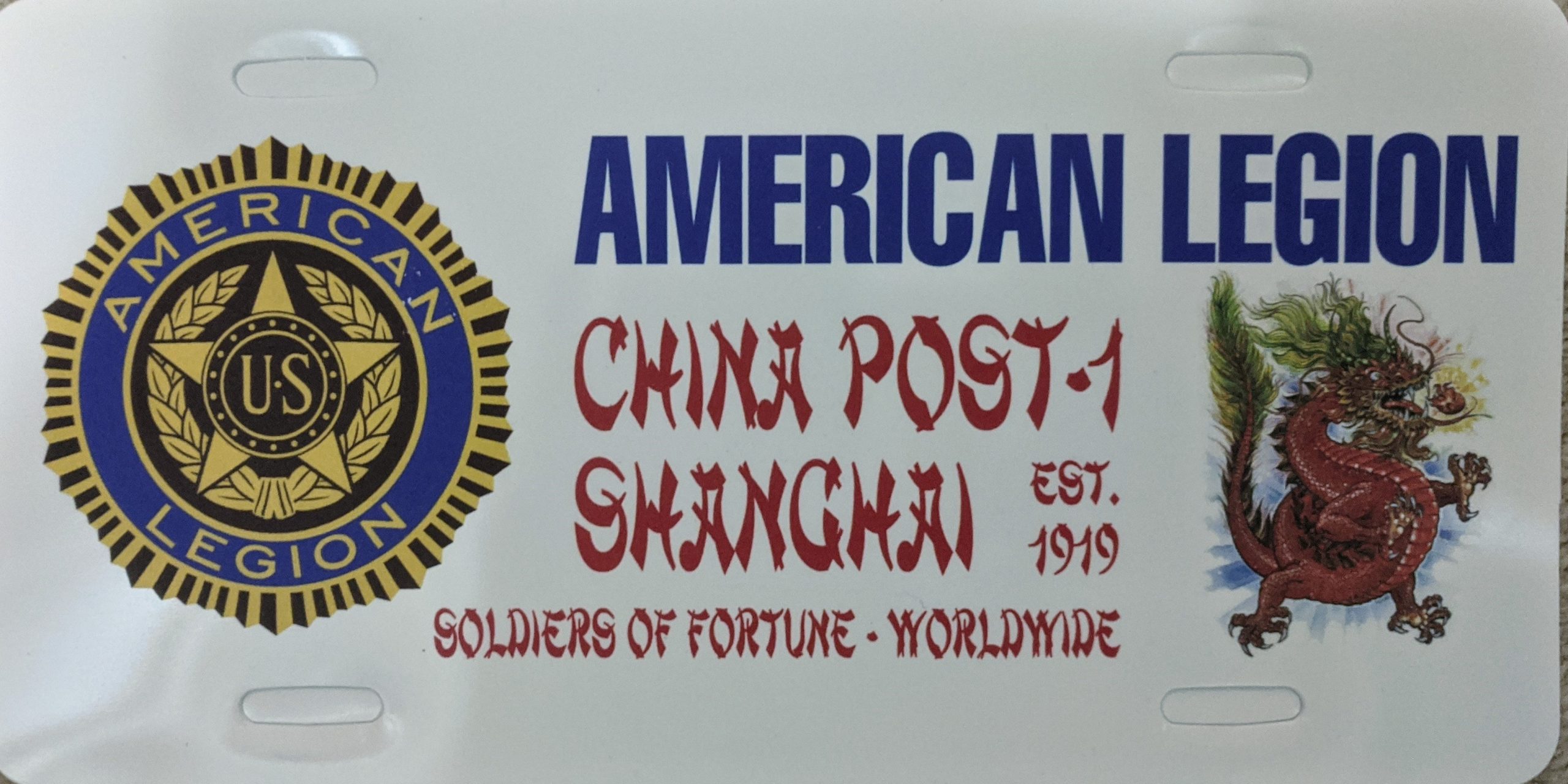 American Legion License Plate CP1 | Generals Ward and Chennault China ...